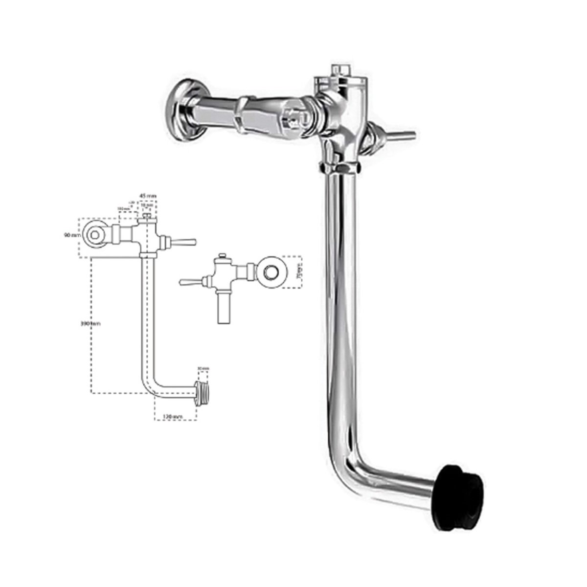 Donmark ฟลัชวาล์วชักโครก แบบท่อโค้ง [DO-09A] - บริษัท ฮาร์ดแวร์ คิง จำกัด ศูนย์รวมเครื่องมือช่าง ...